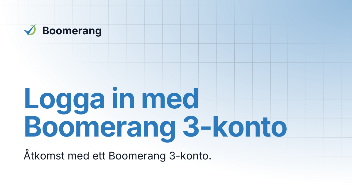 Logga in med Boomerang 3-konto | Boomerang