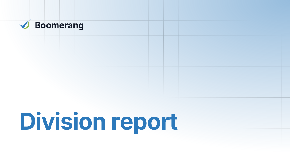 Division report | A-B3 Domain Administrator Manual | Boomerang